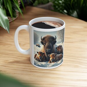 Bison Family and the Beauty of Nature Coffee Mug 11oz, 15oz - Etsy