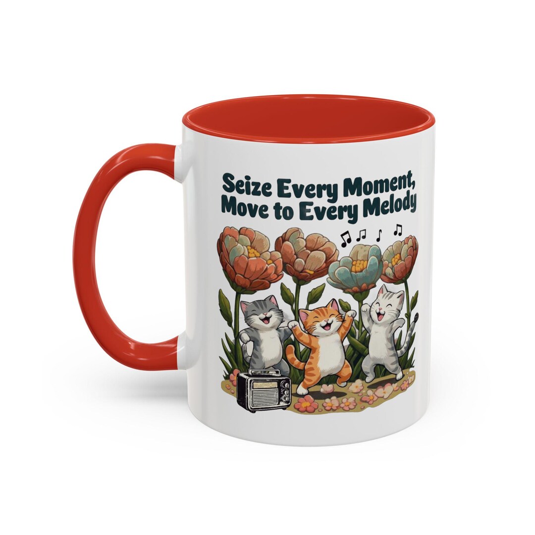 Large Coffee Mug - Dancing Cats Coffee Cup - Cute and Whimsical Cat ...