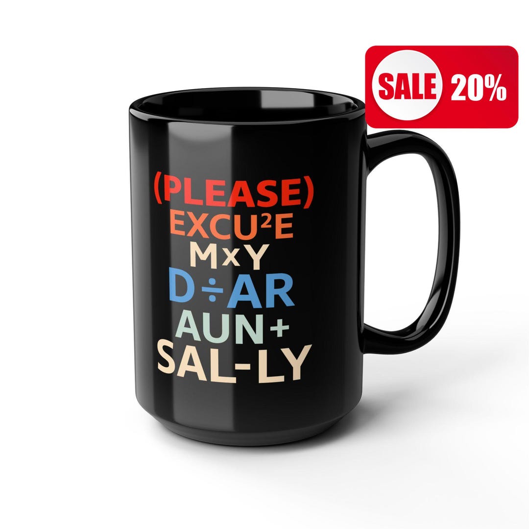 Please Excuse My Dear Aunt Sally Math Teacher Mug - 15oz Coffee Cup for ...