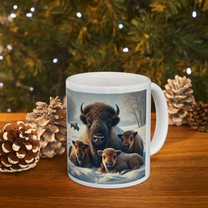 Bison Family and the Beauty of Nature Coffee Mug 11oz, 15oz - Etsy