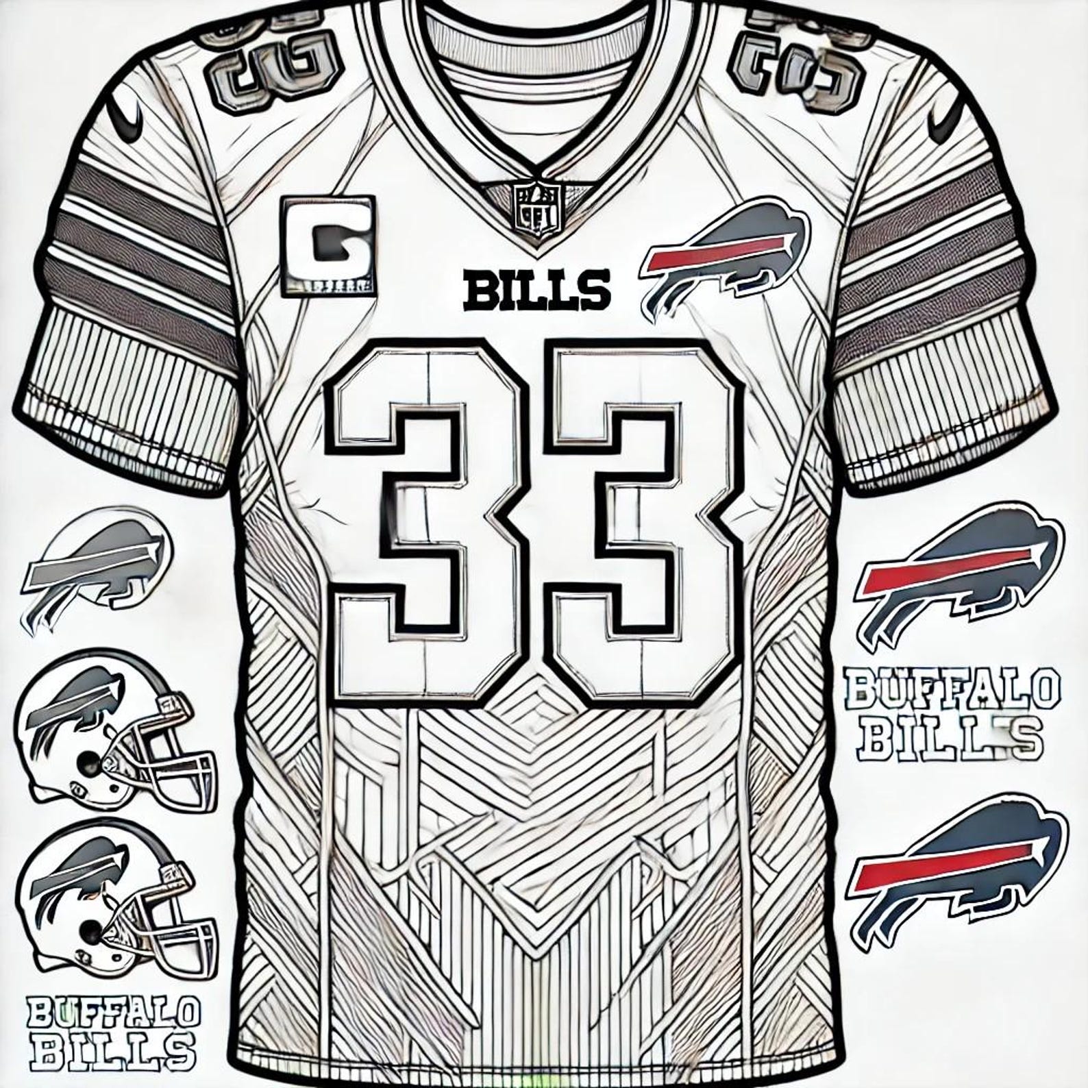 Buffalo Bills Coloring Book - Etsy