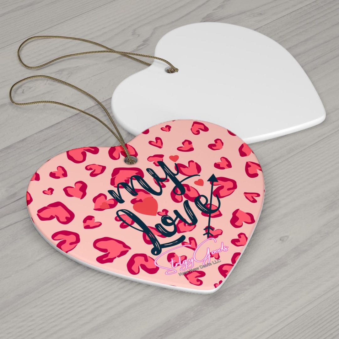 My Love Heart Shaped Romantic Ceramic Ornament, for Valentine's Day ...