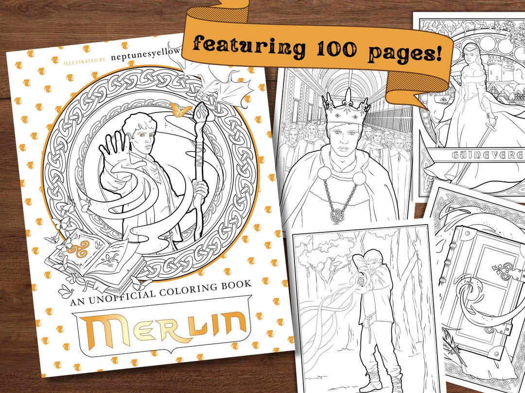 BBC Merlin Unofficial Coloring Book | King Arthur Camelot Fantasy ...