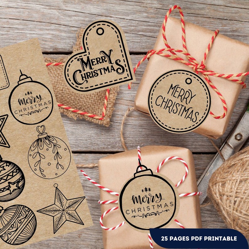 2024 Christmas Tags DIY Printable - Etsy