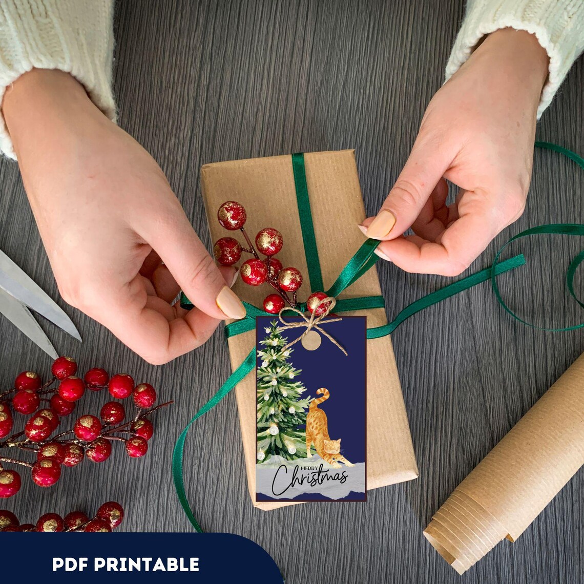 Sneaky Cats Christmas Gift Tags | DIY Printable - Etsy