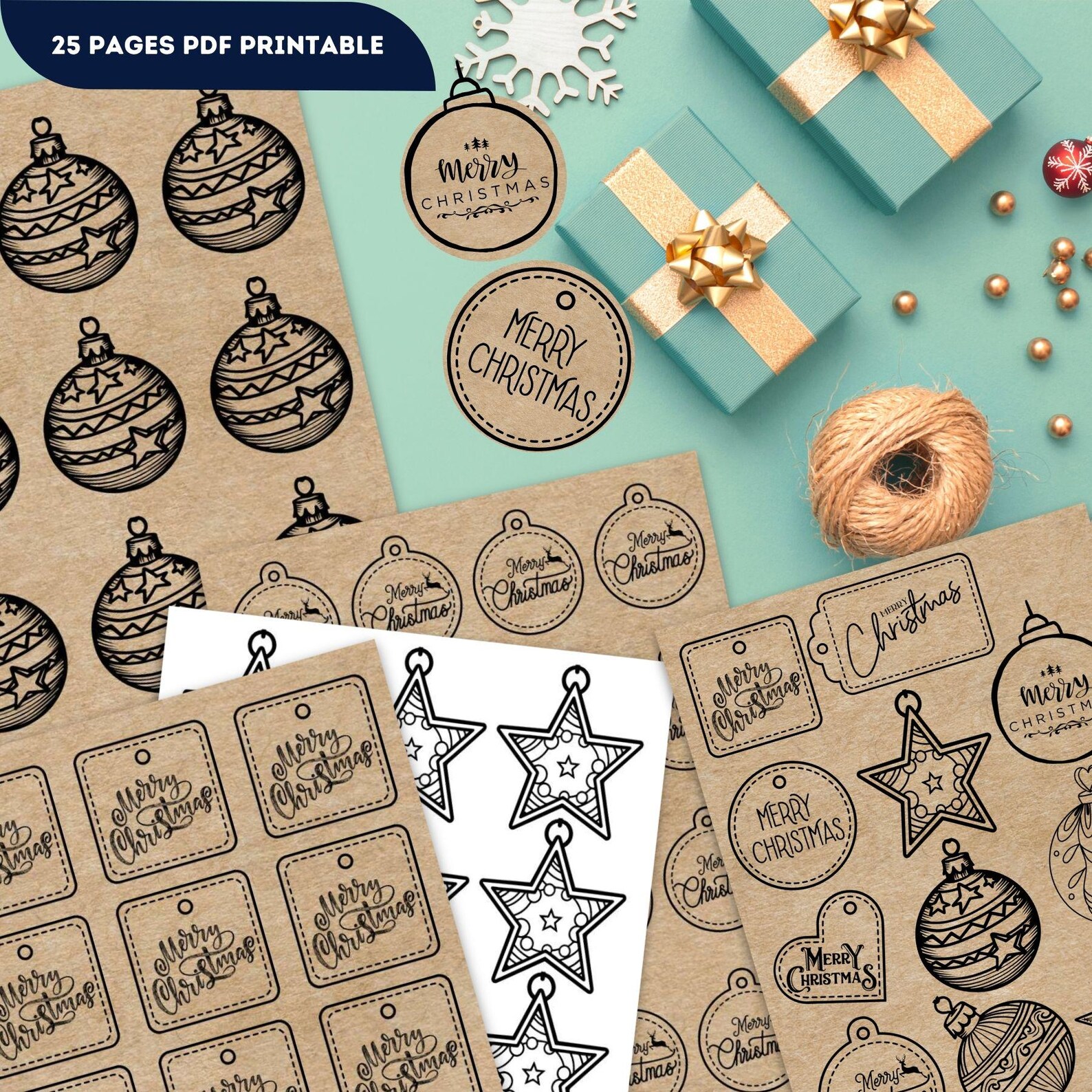2024 Christmas Tags DIY Printable - Etsy