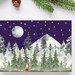 Printable 5x7 Holiday Card | Watercolor Forest Scene | Instant Download ...