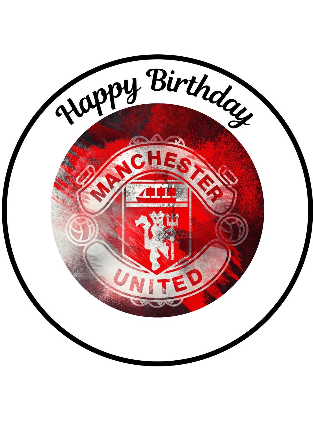 Manchester United Birthday Cake Topper 7/8inch - Etsy