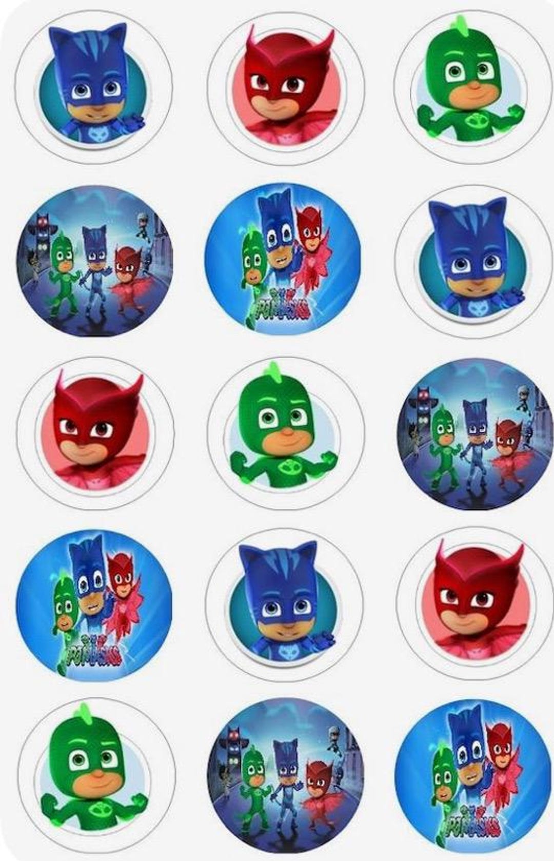 PJ Masks Cupcake Toppers - Etsy