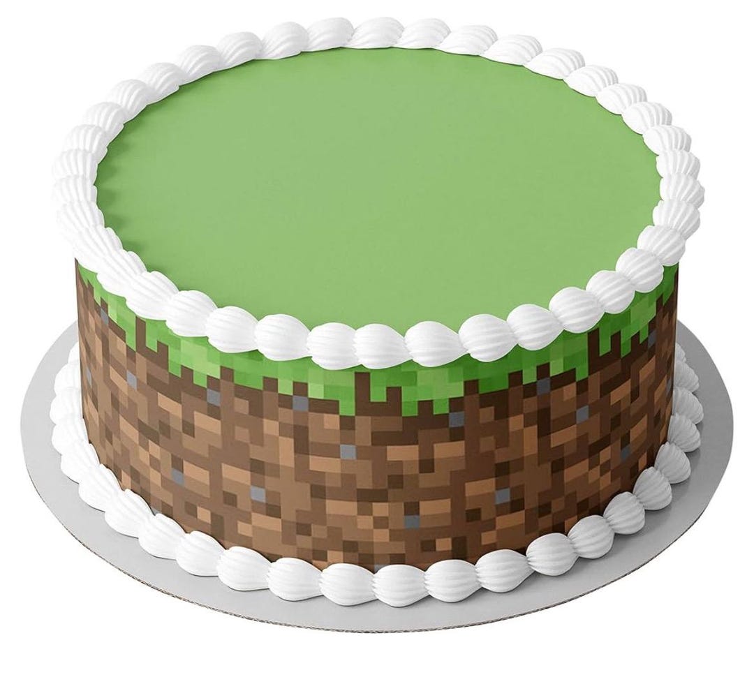 Minecraft Cake Topper Pixel Gaming Themed Border Edible Decor Icing ...