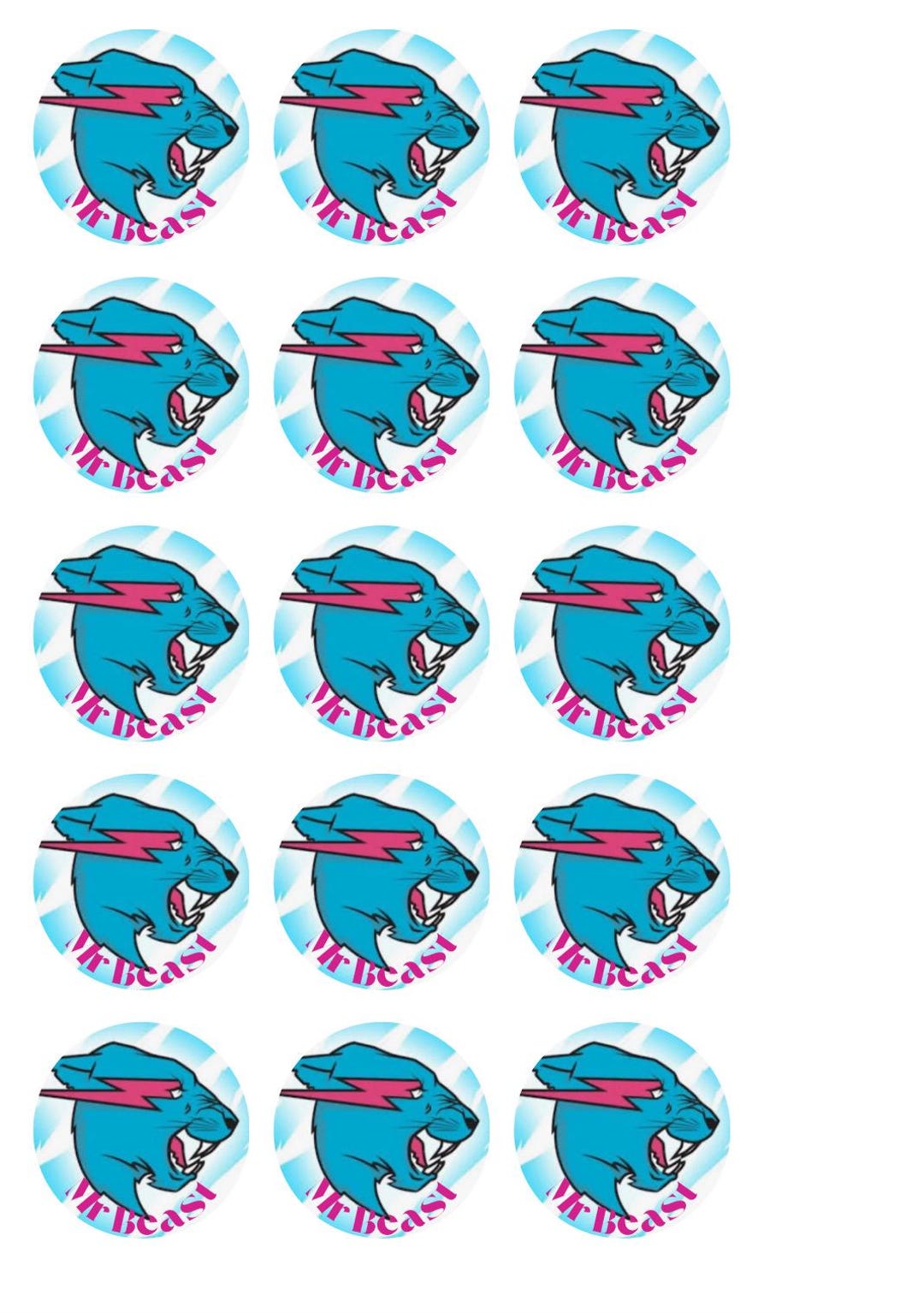 Mr Beast Cupcake Toppers - Etsy