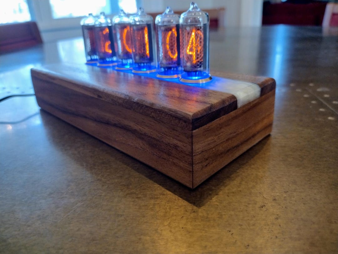 Nixie Tube Clock Made With Teak Hardwood and IN-8-2 Nixie Tubes With ...
