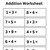 Addition Worksheets, 5 Printable Sheets for Kindergarten-1st Grade-2nd ...