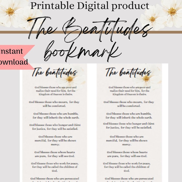 Beatitudes Bookmark - Etsy
