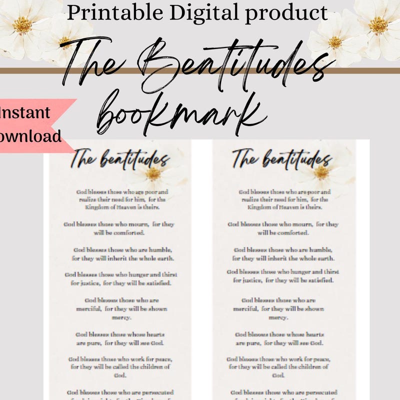 Beatitudes Bookmark - Etsy