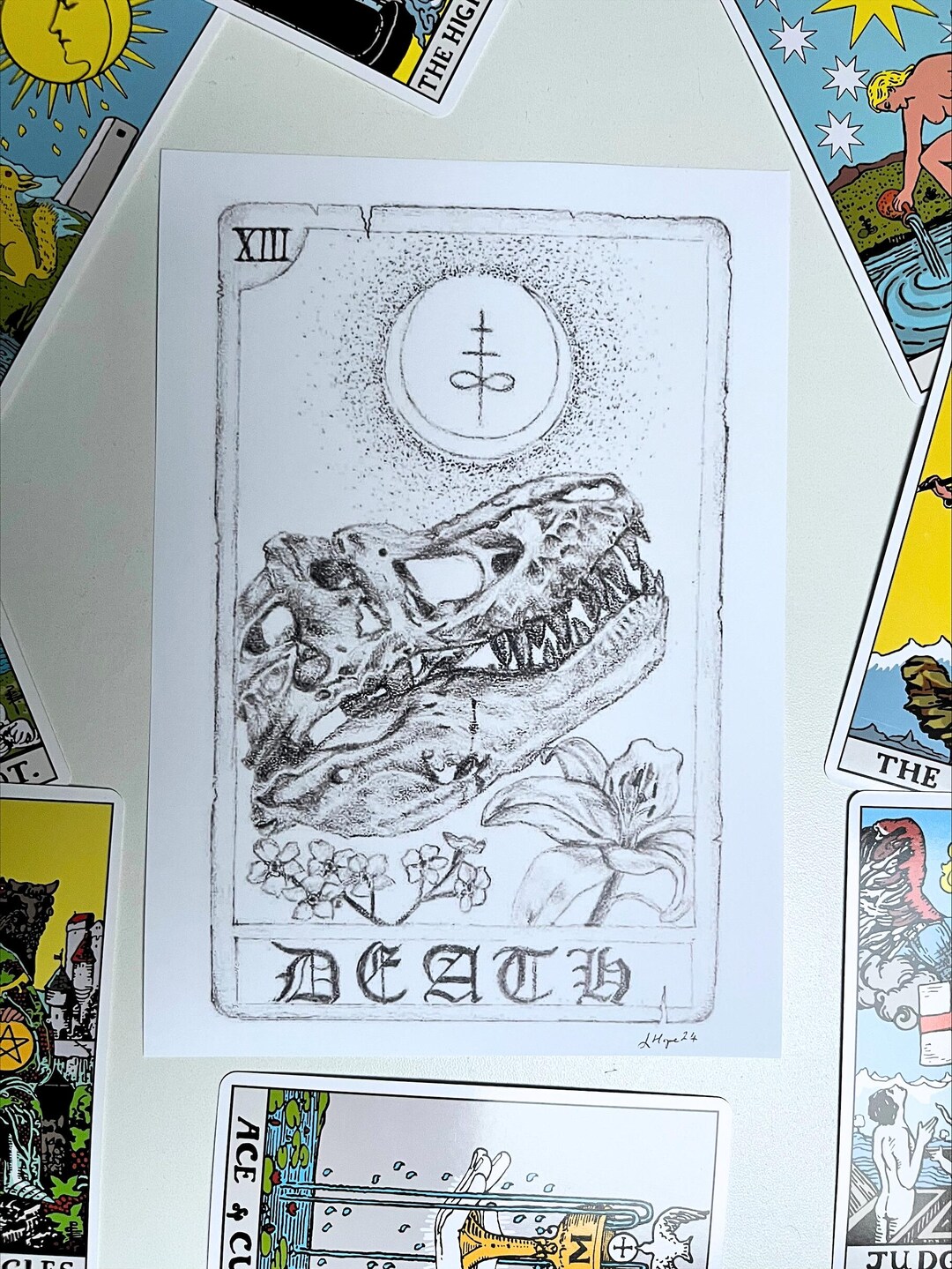 Death Tarot Card Art Print (hand-drawn) - Etsy