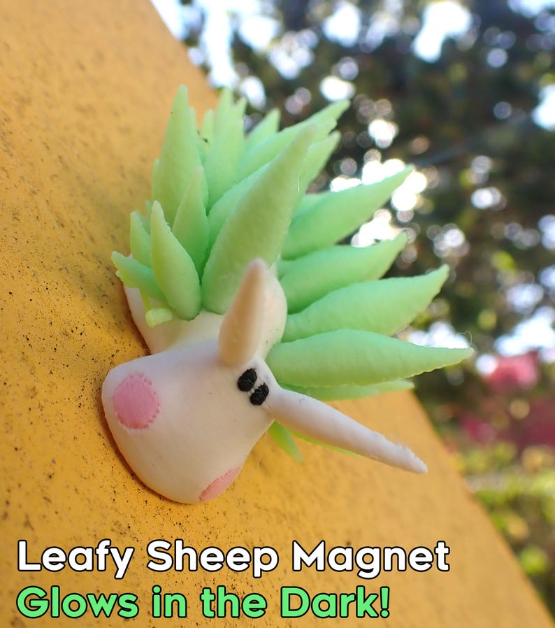 Glow in the Dark Leafy Sheep Nudibranch Magnet - Etsy