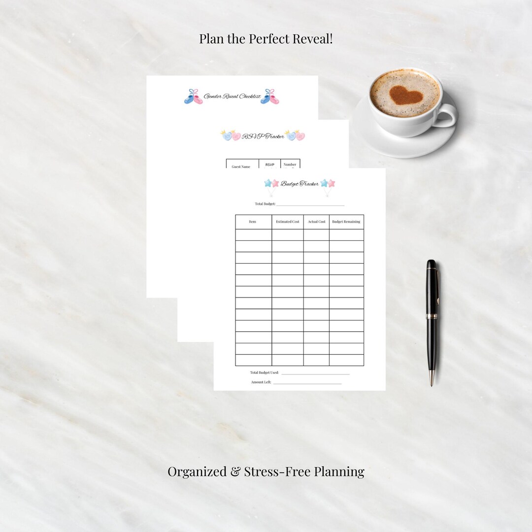 Gender Reveal Printable Planner | All-in-one Party Organizer, Checklist ...