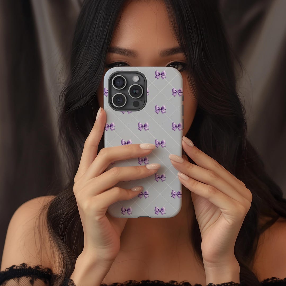 Preppy Purple Bow Phone Case | Cute Lavender Ribbon iPhone Case ...