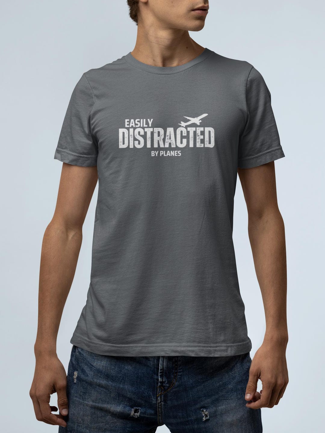 Easily Distracted by Planes Shirt Funny Aviation Lover Tee Gift for ...
