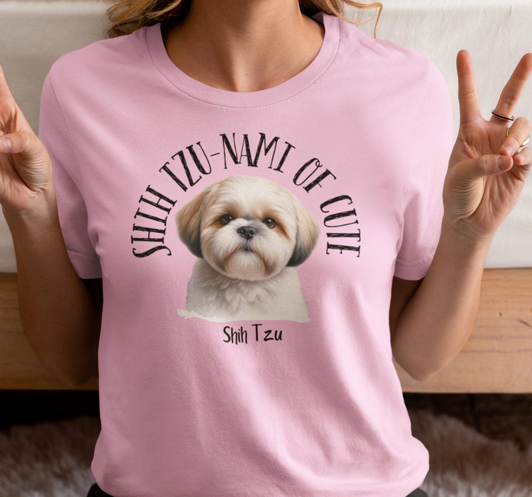 Shih Tzunami of Cute Shih Tzu Lover Tee, Funny Dog T-shirt, Pet Apparel ...