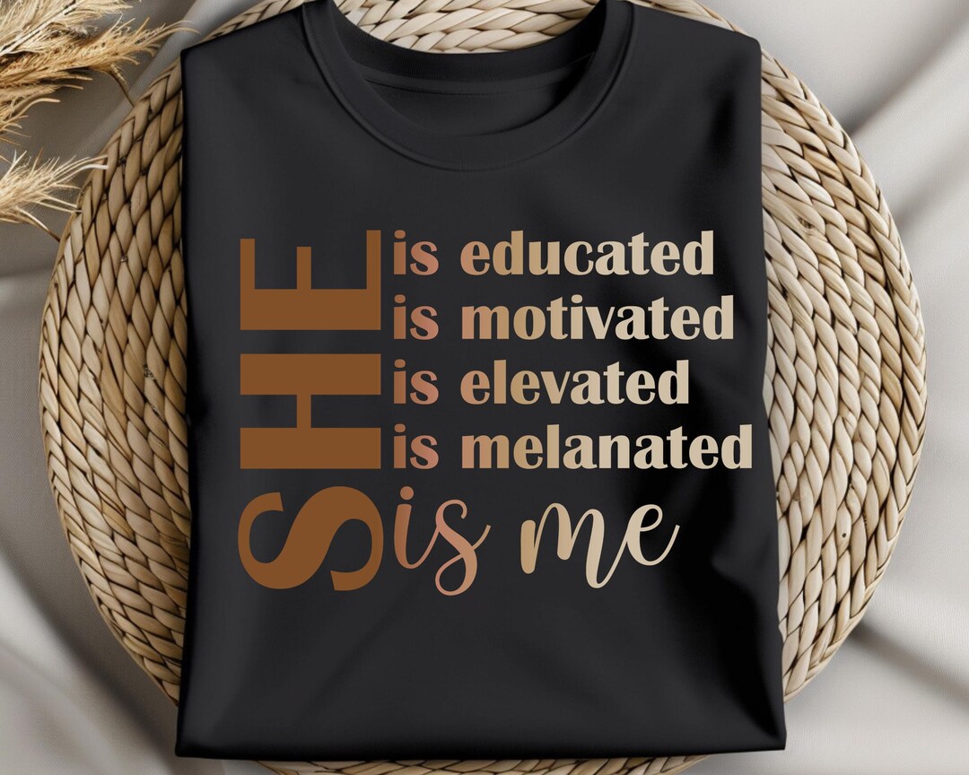 Educated Motivated Melanated SVG PNG: Black History Month Juneteenth ...