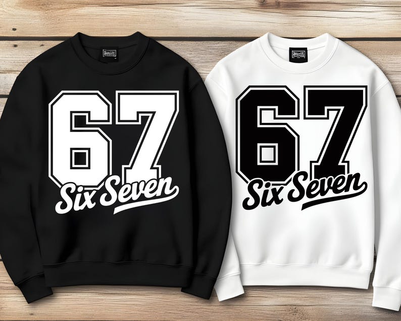 Six Seven PNG SVG Varsity Design Funny 6 7 Meme, Retro Sport Team ...