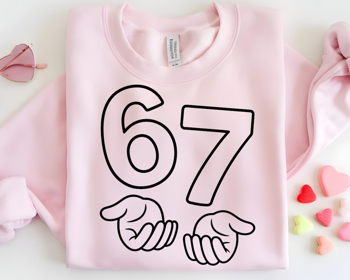 Six Seven PNG SVG, Funny Viral Meme 67, Trendy Gen Alpha, 67 Hands ...
