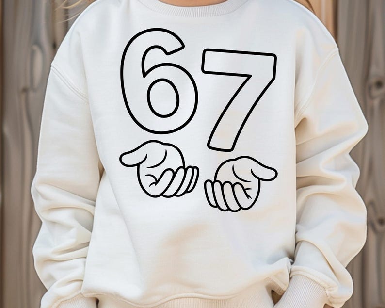 Six Seven PNG SVG, Funny Viral Meme 67, Trendy Gen Alpha, 67 Hands ...