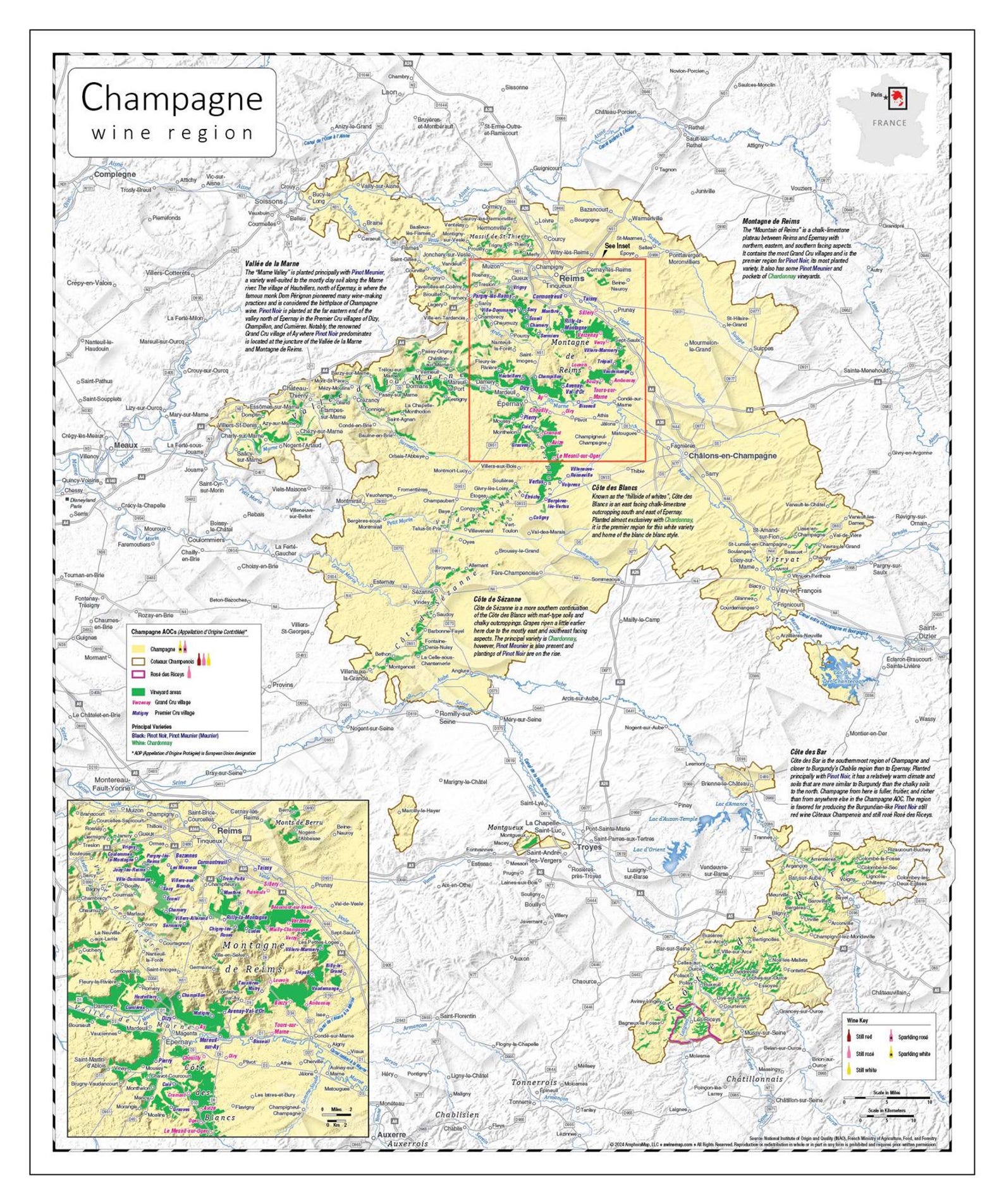 Champagne Wine Map - Etsy