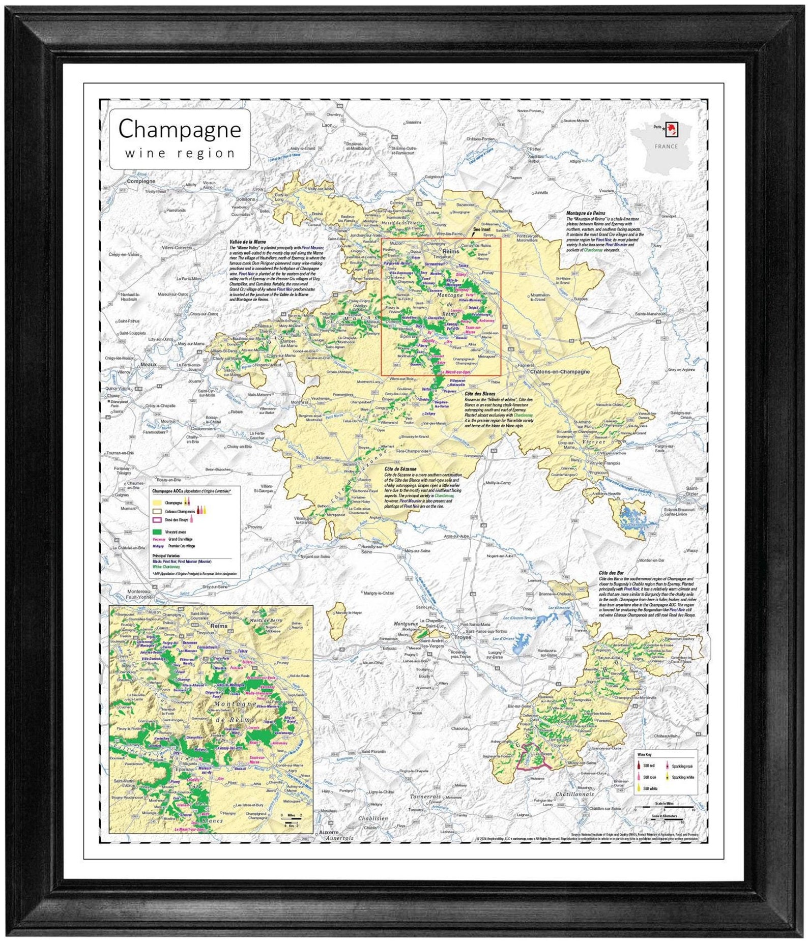 Champagne Wine Map - Etsy