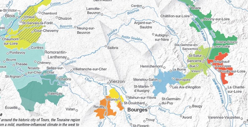 Loire Valley Wine Map - Etsy