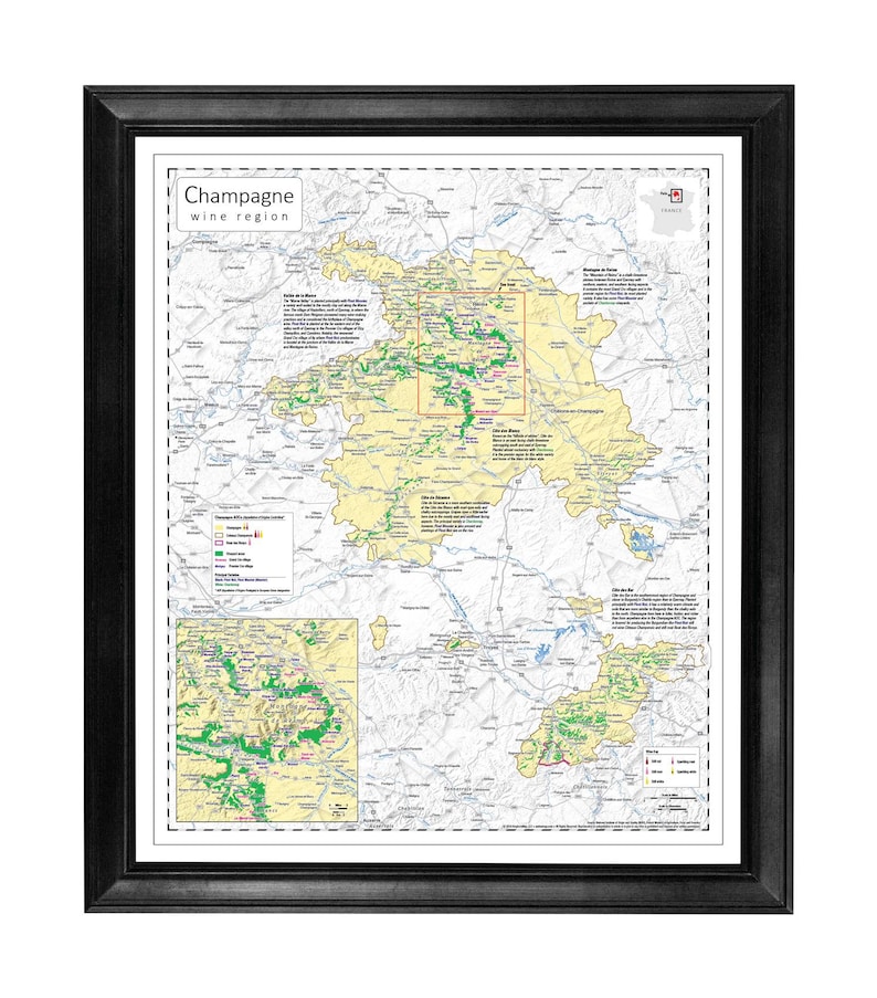 Champagne Wine Map - Etsy