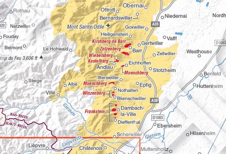 Alsace Wine Map - Etsy
