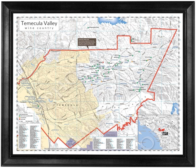 Temecula Valley Wine Map - Etsy