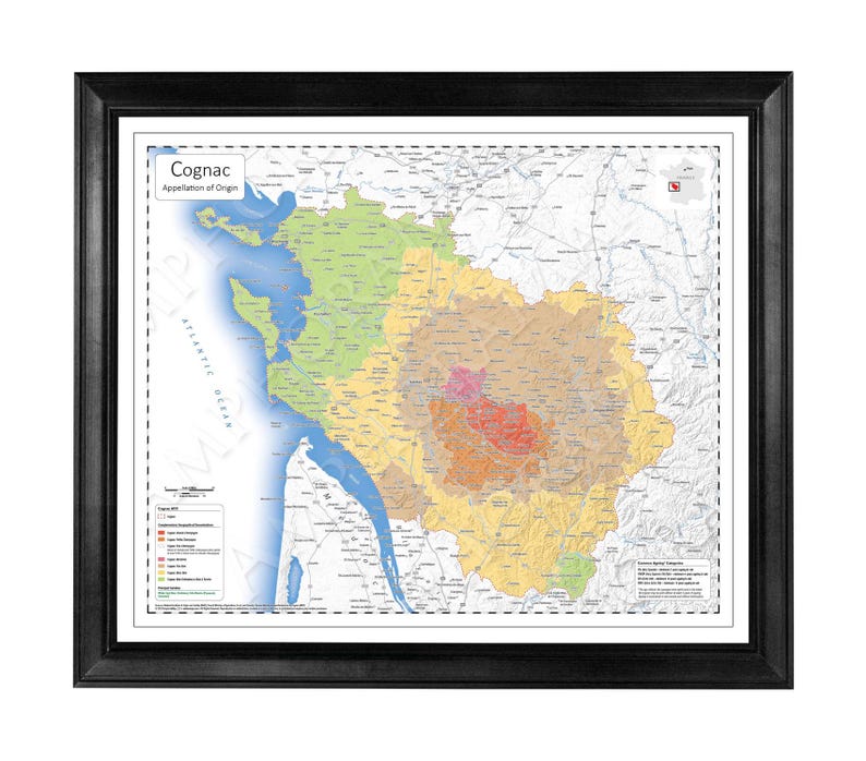 Cognac Wall Map - Etsy