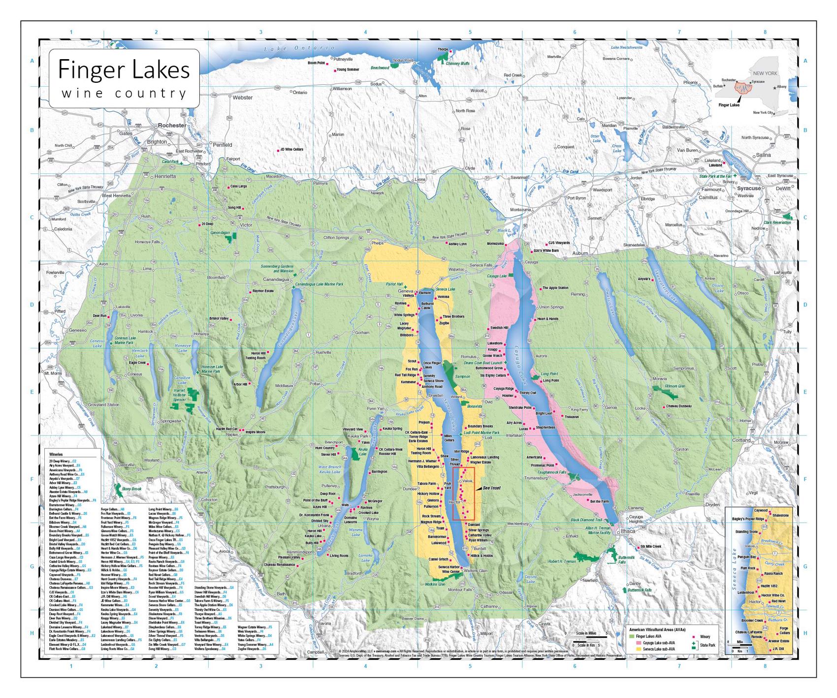 Finger Lakes Wine Map - Etsy