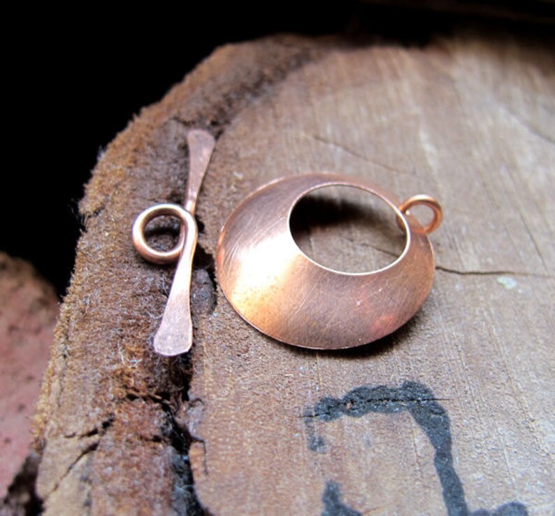 Solid Copper Toggle Clasp Artisan Necklace Clasp Rounded | Etsy