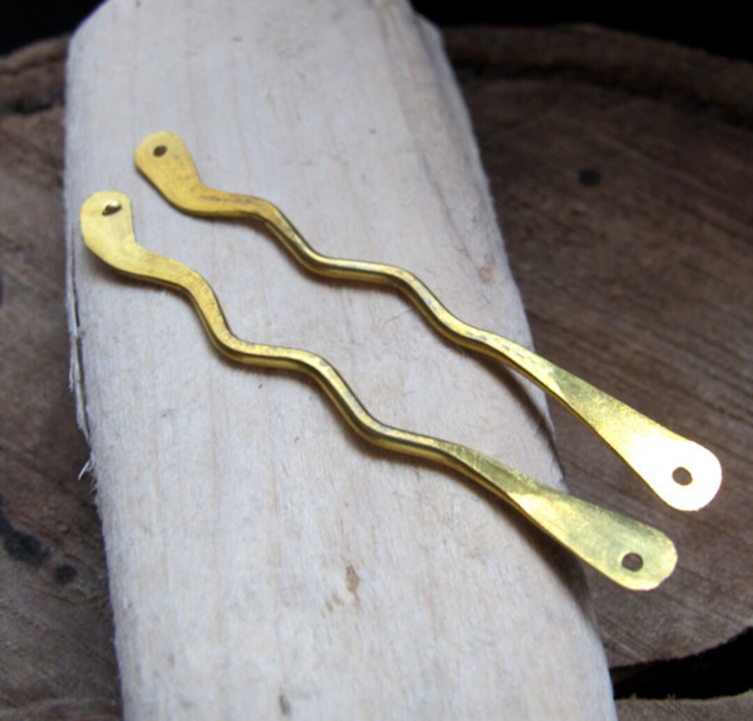 2 Inch Gold Bar Connectors for Necklace, Earrings, Jewelry Making Wave ...