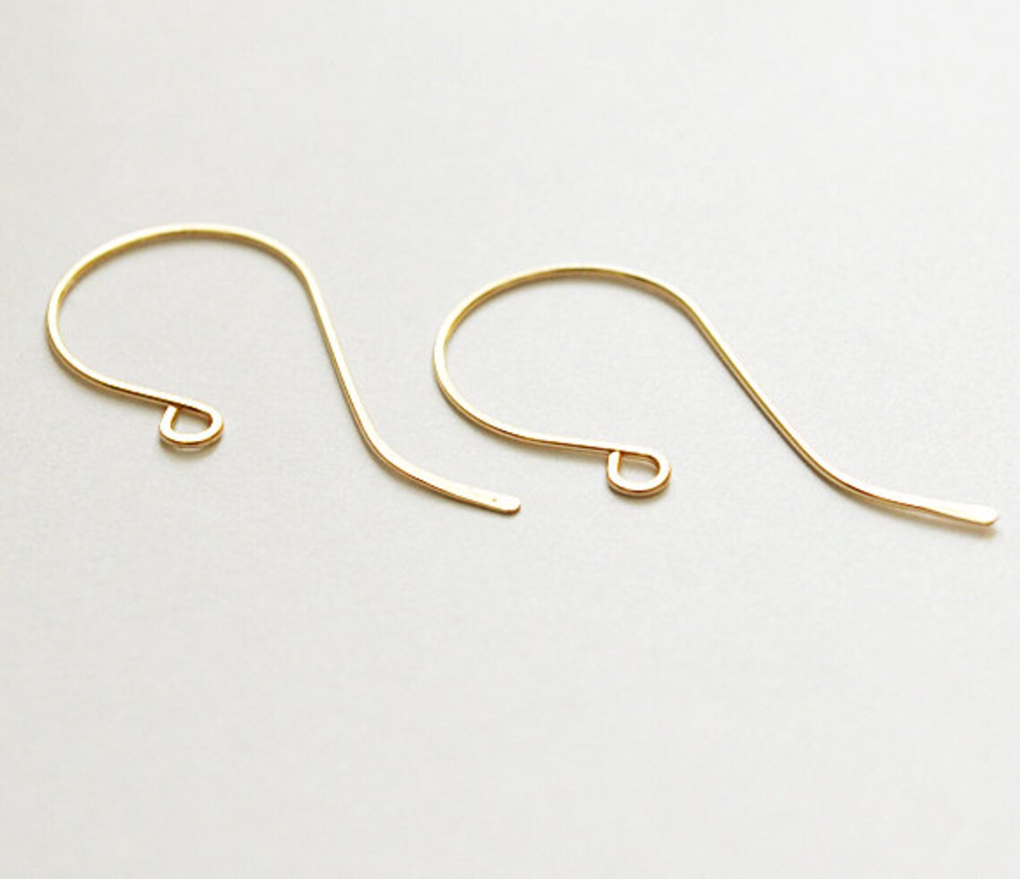 Artisan Gold Ear Wires 20 Gauge Hook Hoop Earwires Handmade | Etsy