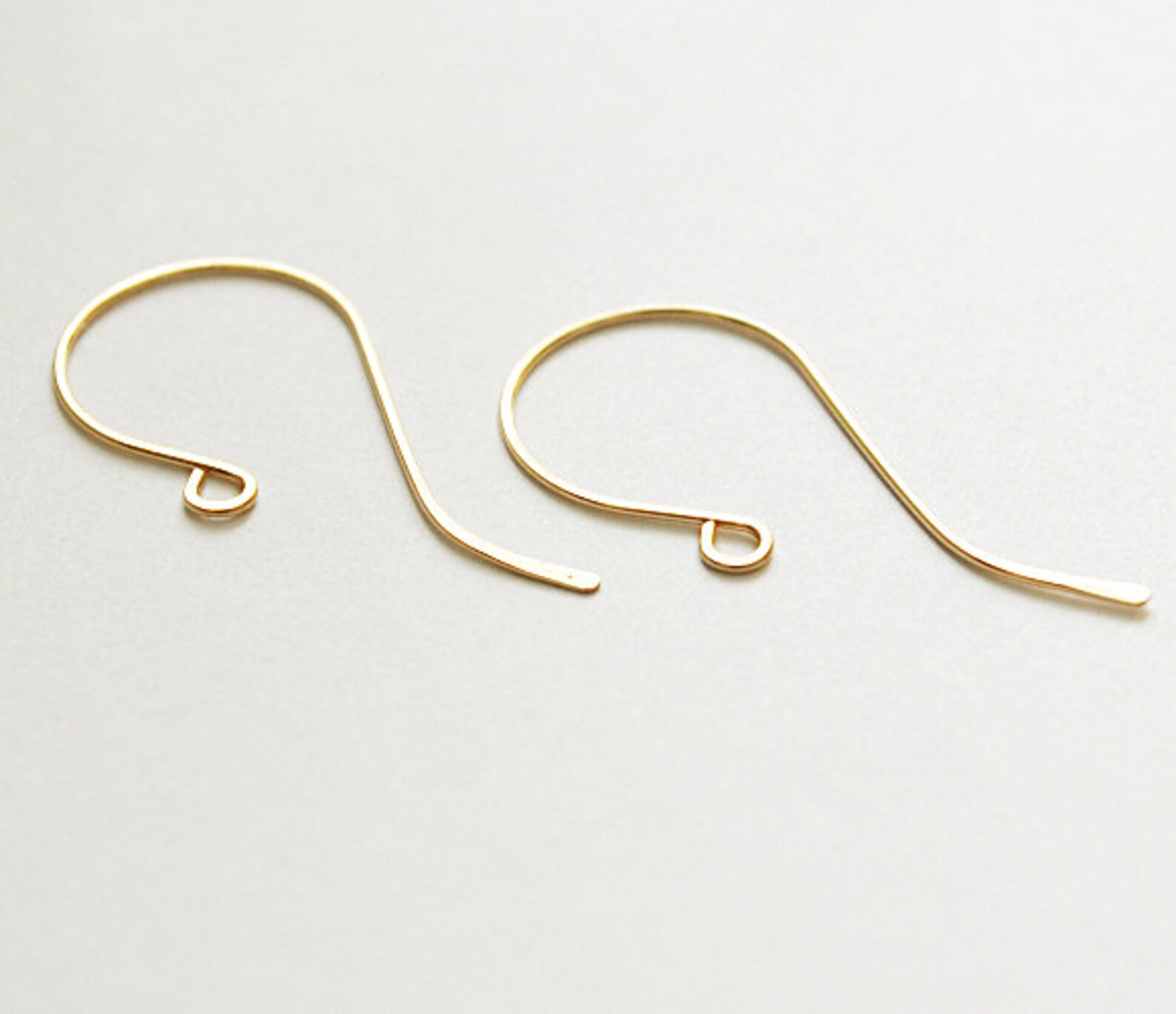 Artisan Gold Ear Wires 20 Gauge Hook Hoop Earwires Handmade | Etsy