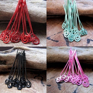 22 Gauge Spirla Hammered Headpins Purple Swirl Head Pins Crop Circles ...