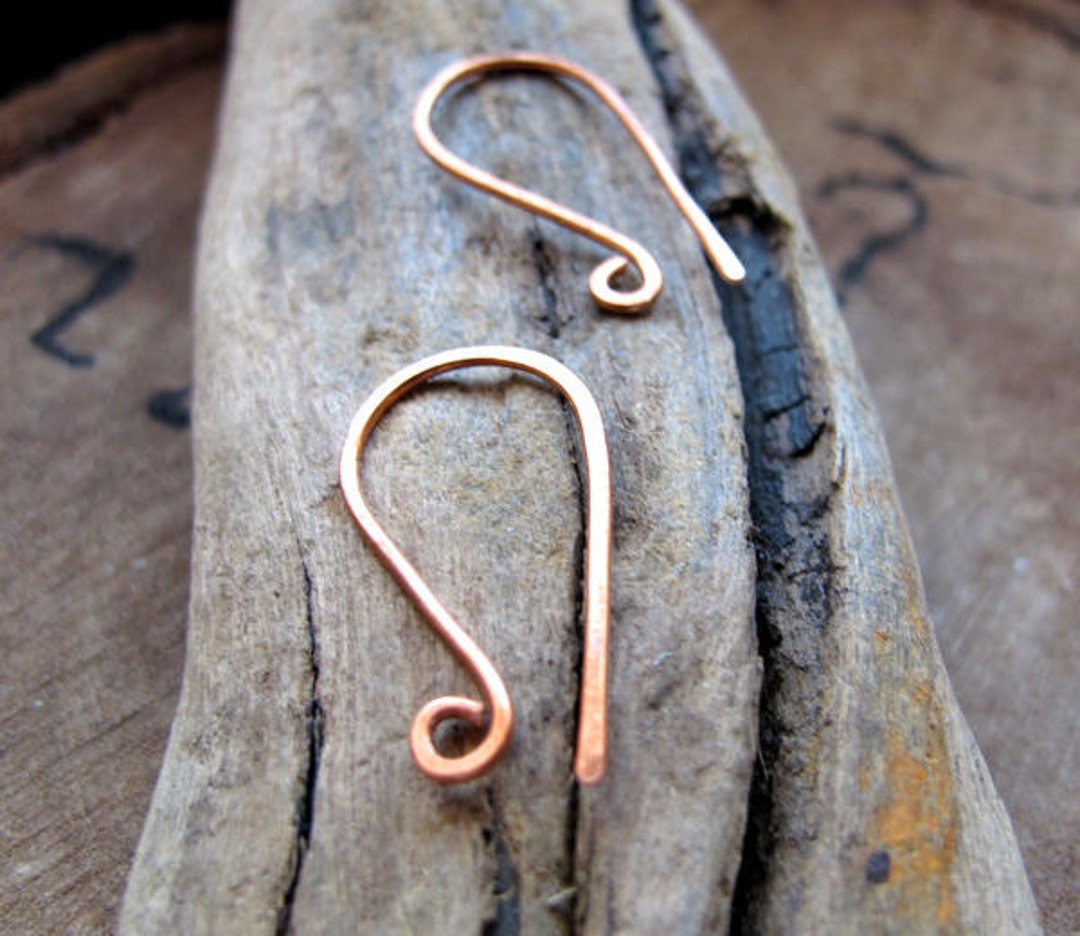 Copper Ear Wires, 20 Gauge Copper Earwires 1 Inch Long, Ear Hook Wire ...