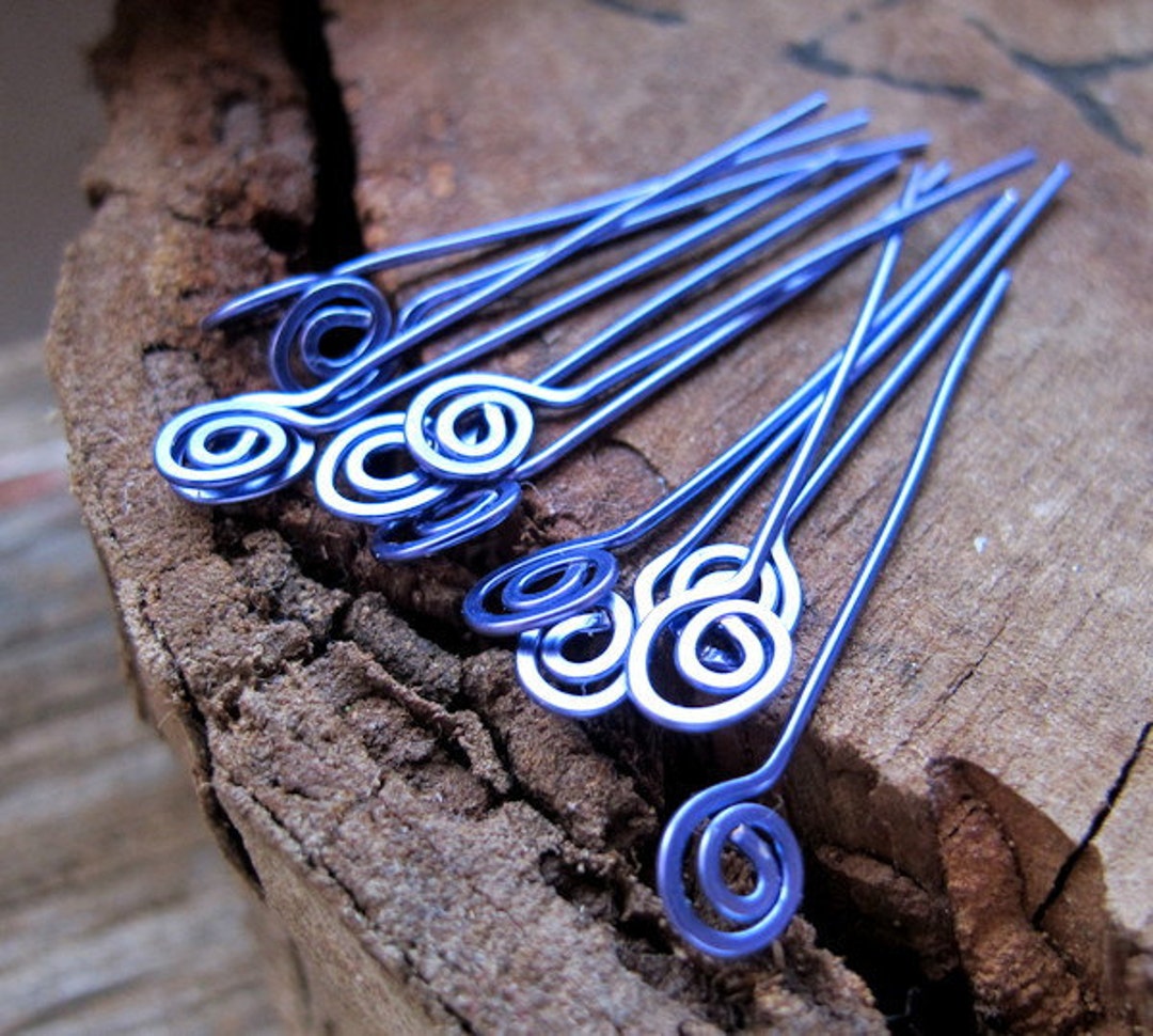 22 Gauge Spirla Hammered Headpins Purple Swirl Head Pins Crop Circles ...