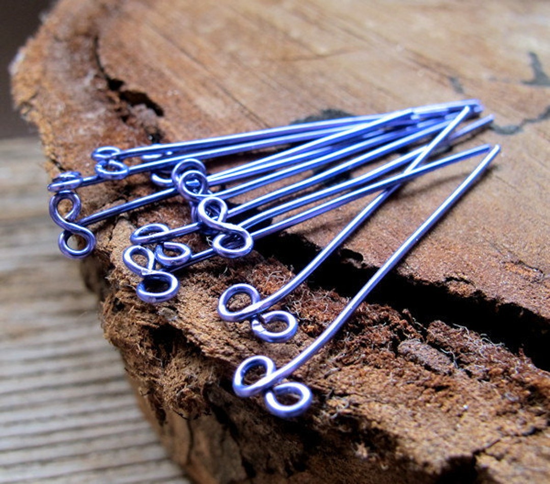 Purple Headpins 1.5 Inch. Bow Eye Pins 22 Gauge. Infinity Pins. Enamel ...