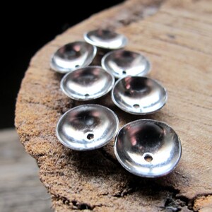 Metal Bead Caps 8mm, 10mm Round Smooth Silver Caps Handmade Bowls ...