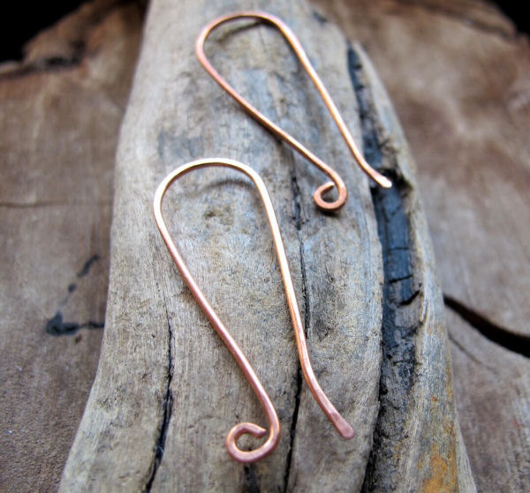 Long Copper Ear Wires 35mm Ovals French Style Earwires Earrings ...