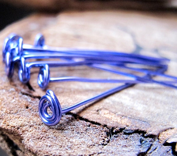 Swirl Headpins 1.5 Inch Fancy Head Pins Set Purple - Etsy UK