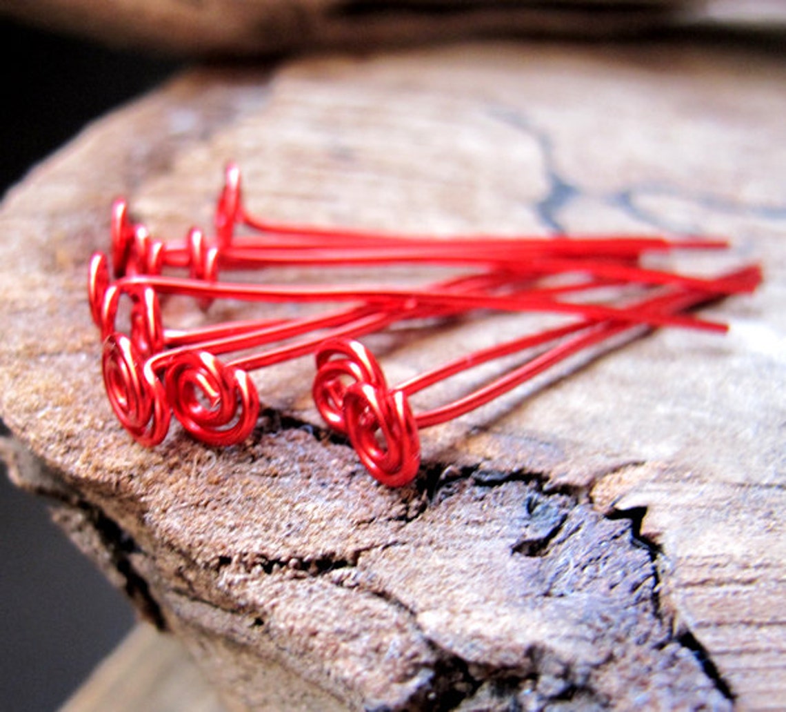 1.5 Inch Headpins Set Swirl Head Pins 20 Gauge Handmade - Etsy
