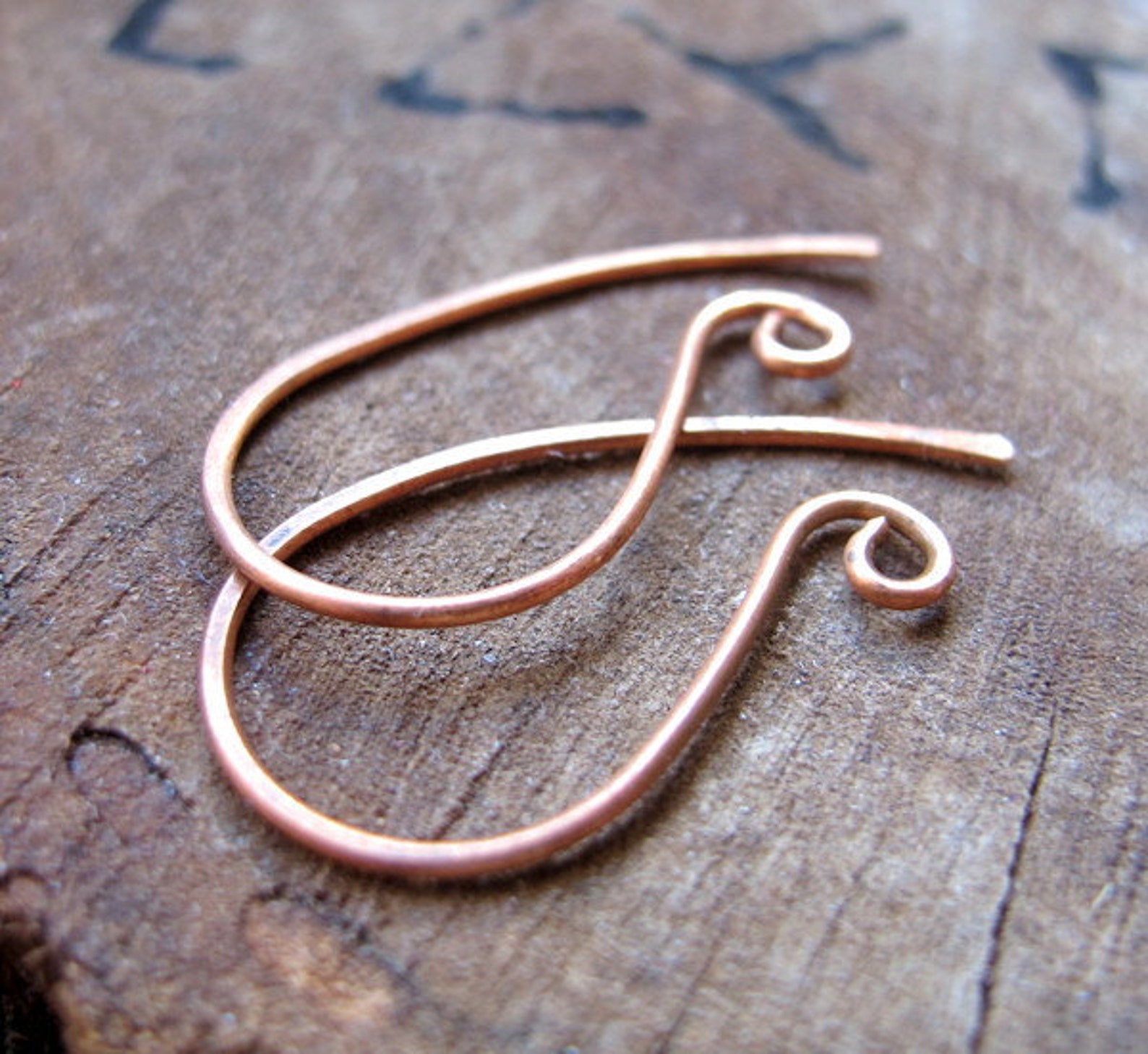 Copper Ear Wires Earrings 20gauge Earwires Earring Components Rustic ...